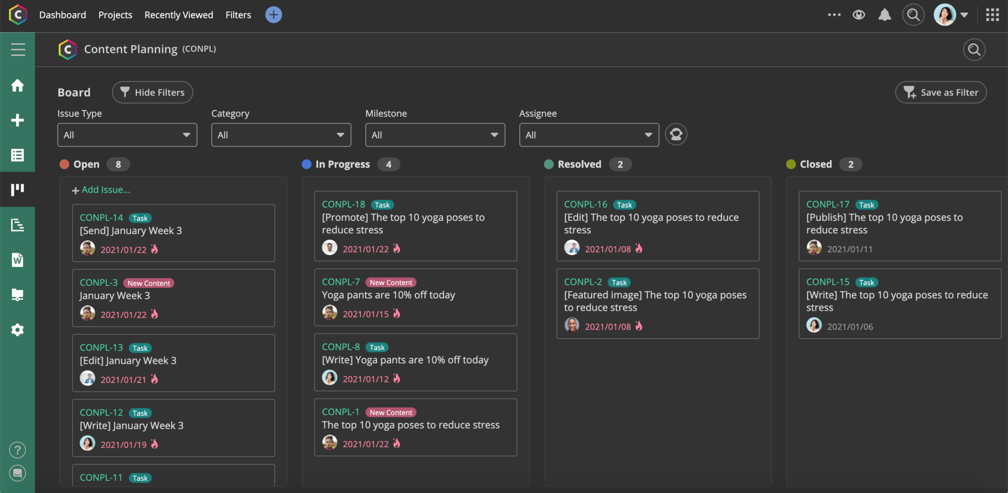 Organize tasks with an issue tracking system | Nulab